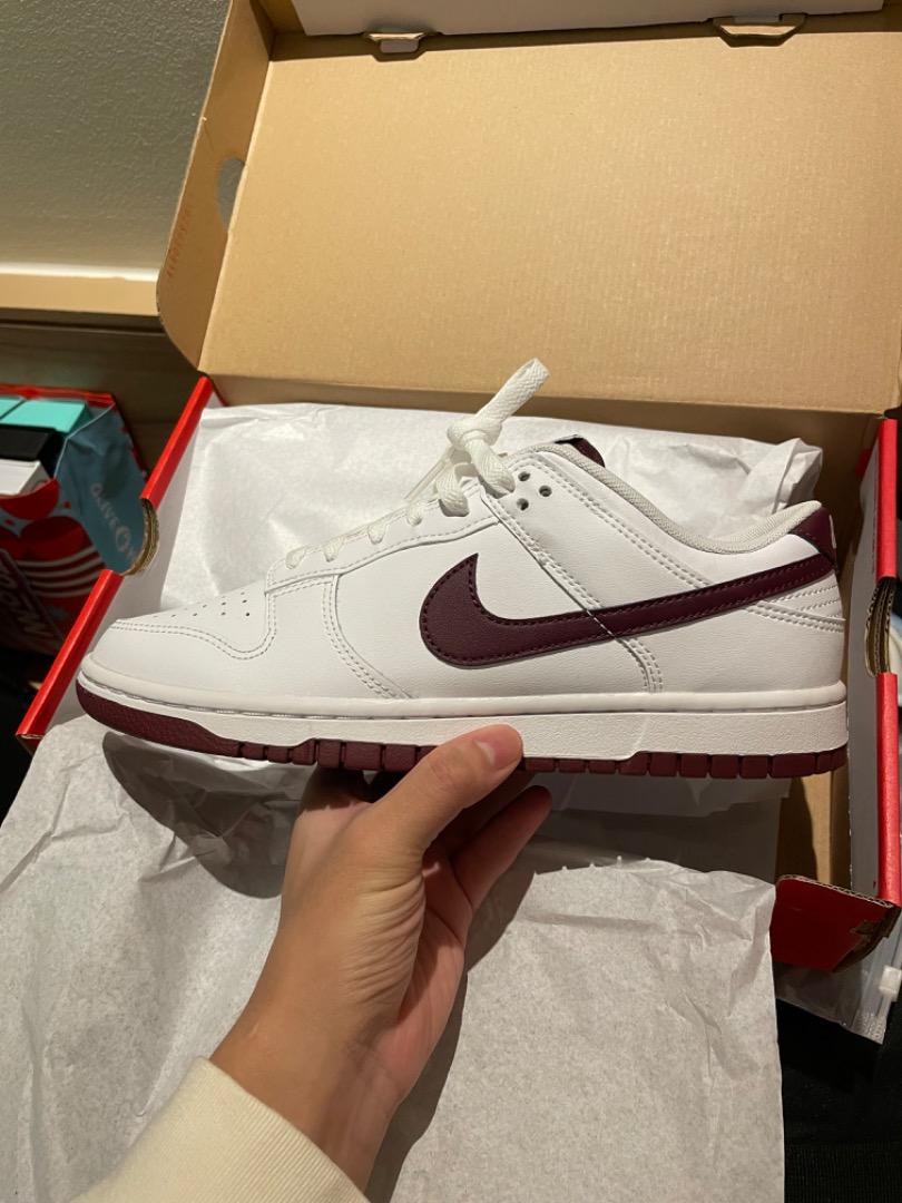 Nike Dunk Low Retro White/Maroon, Men's Fashion, Footwear, Sneakers on ...