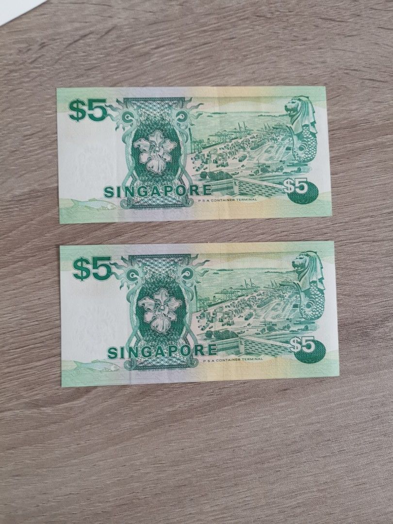 Old Singapore 5 dollars note, Hobbies & Toys, Memorabilia ...