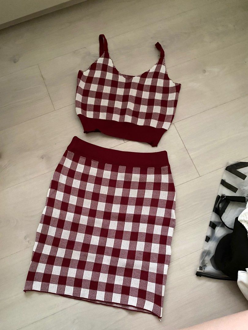 Preppy checkered co ord set, Women's Fashion, Dresses & Sets, Sets or ...