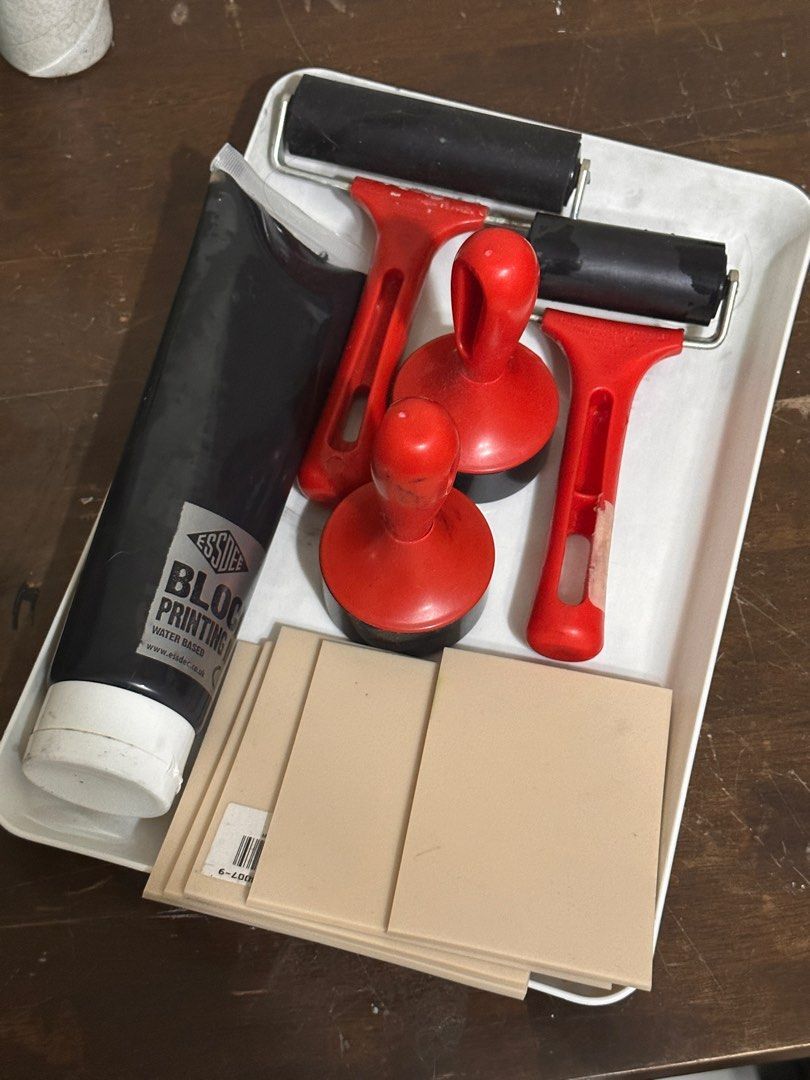 Printmaking linocut tool set, Hobbies & Toys, Stationery & Craft, Craft ...