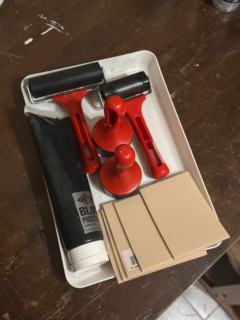 Printmaking linocut tool set, Hobbies & Toys, Stationery & Craft, Craft ...