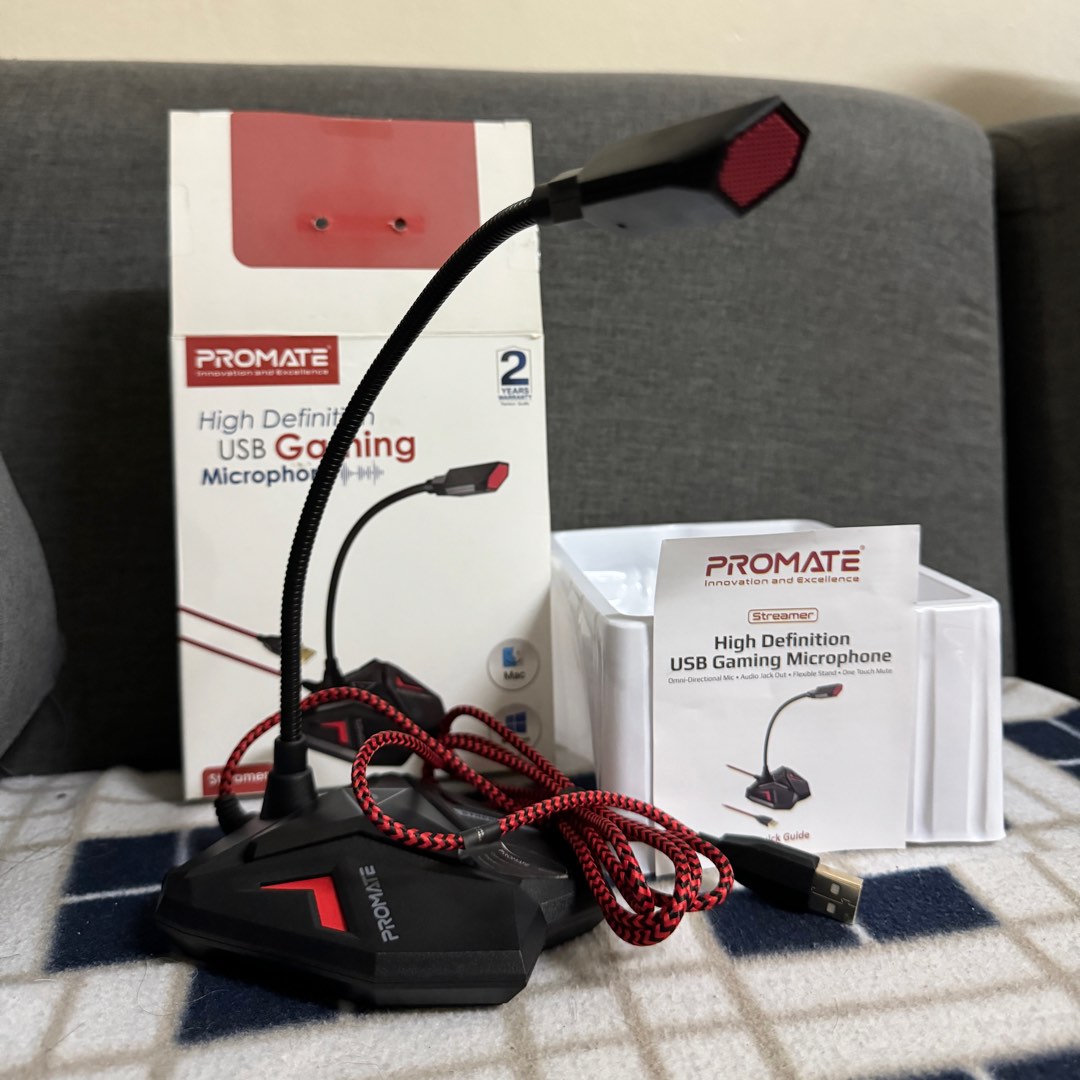 Promate USB Gaming Microphone Streamer, Audio, Microphones on Carousell