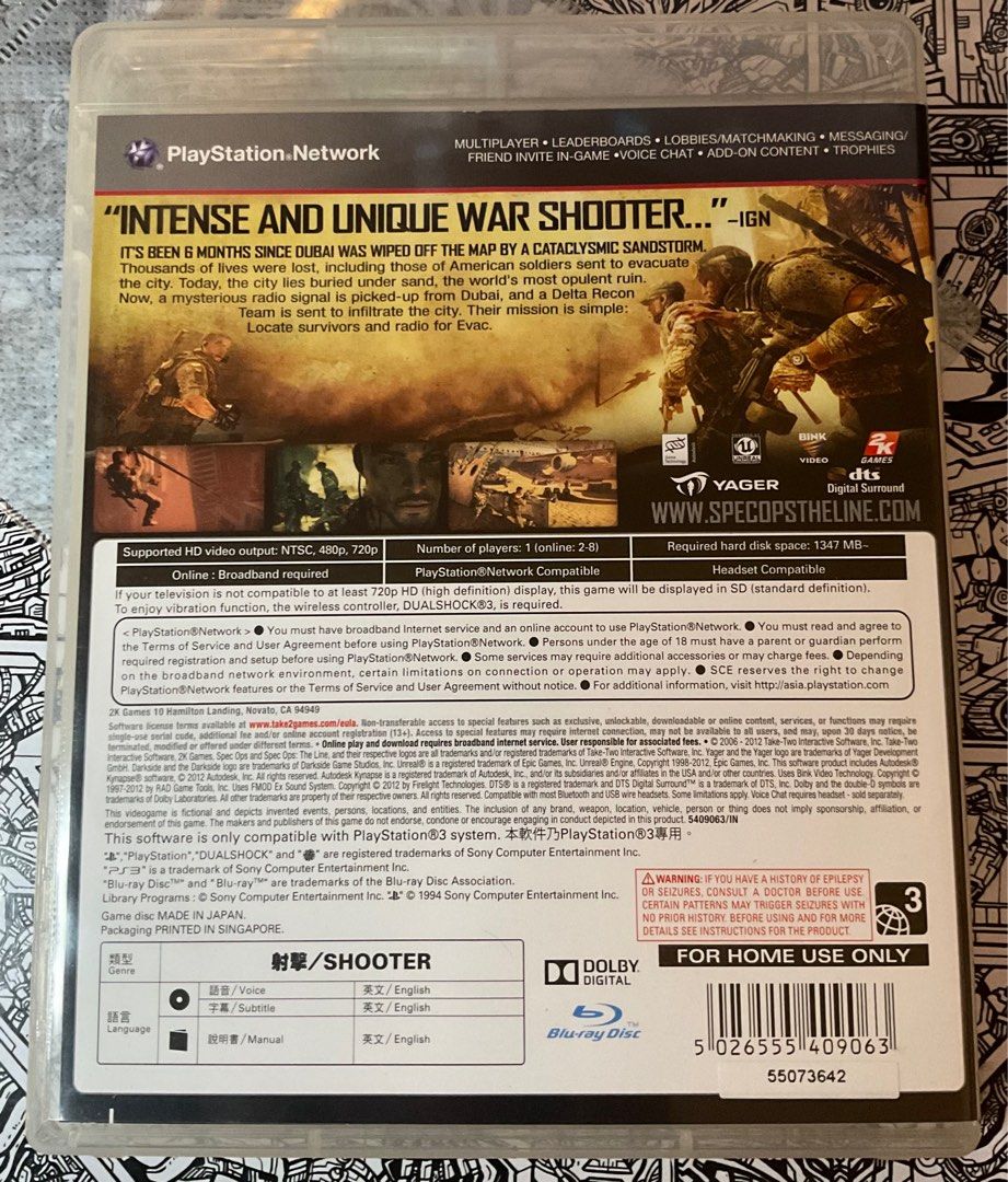 PS3 Games - Spec Ops the line - Playstation 3 / PlayStation3, Video ...