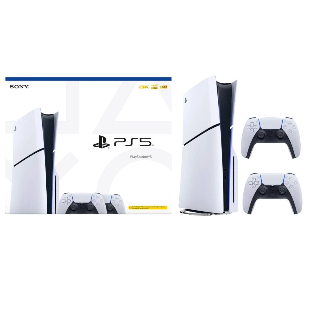 PS5 Slim Disc Version Bundle with Two Dualsense Controller (3321022 ...