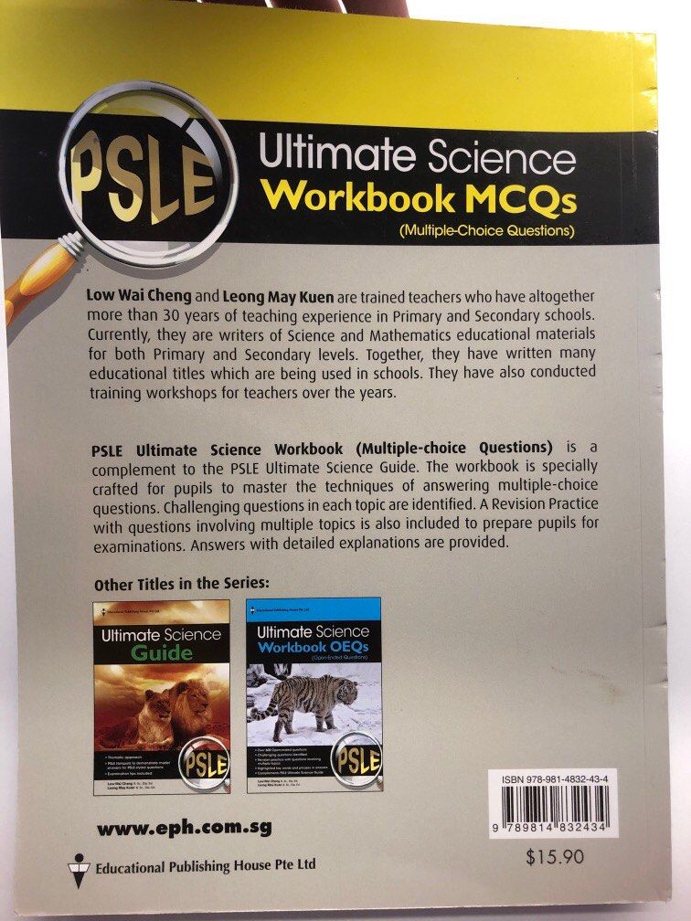 PSLE Ultimate Science Workbook MCQs (Primaey 6), Hobbies & Toys, Books ...
