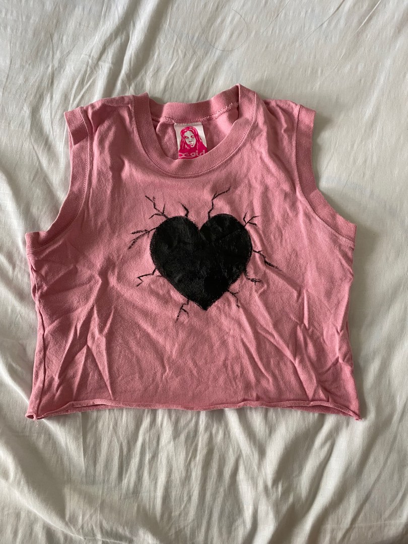 Reworked X-Girl Pink Tank Top (Cropped), Women's Fashion, Tops ...