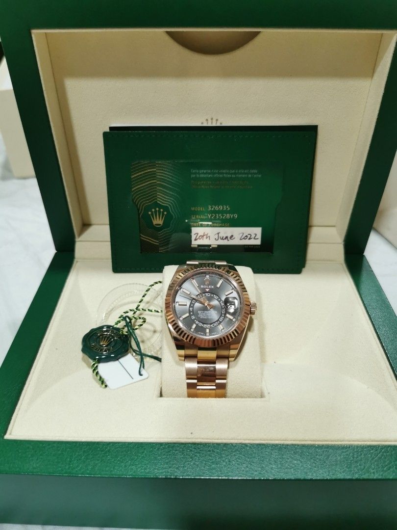 Rose Gold Sky Dweller with Rubium Dial, Luxury, Watches on Carousell