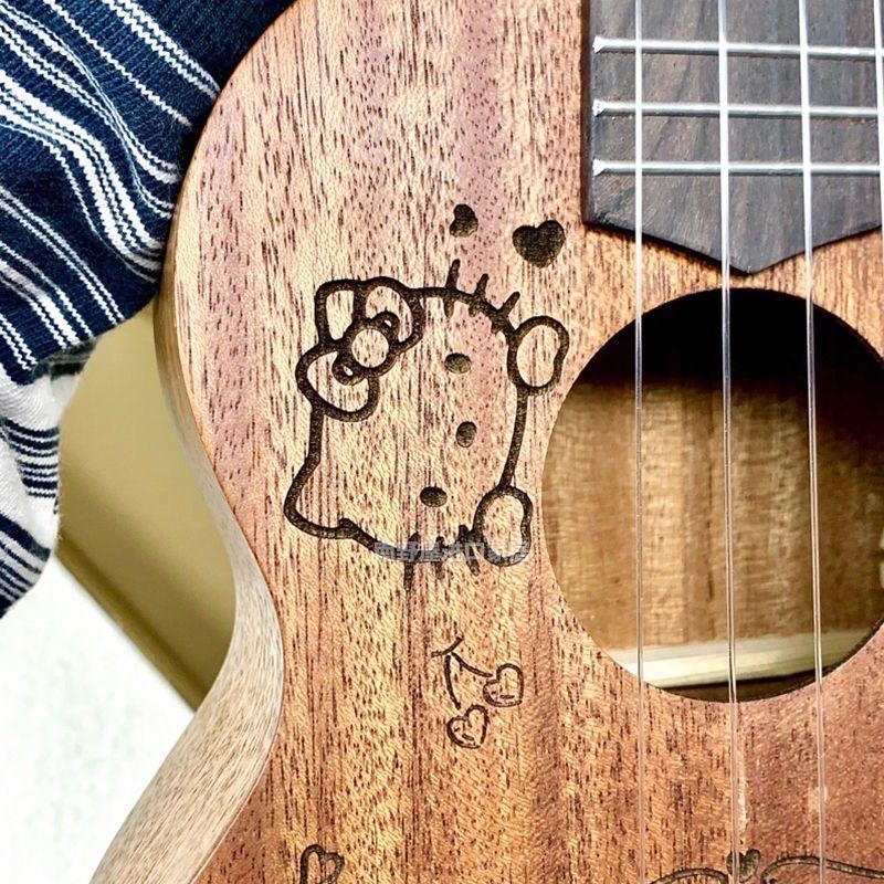 Sanrio Hello Kitty engraved design Ukelele, Hobbies & Toys, Music ...