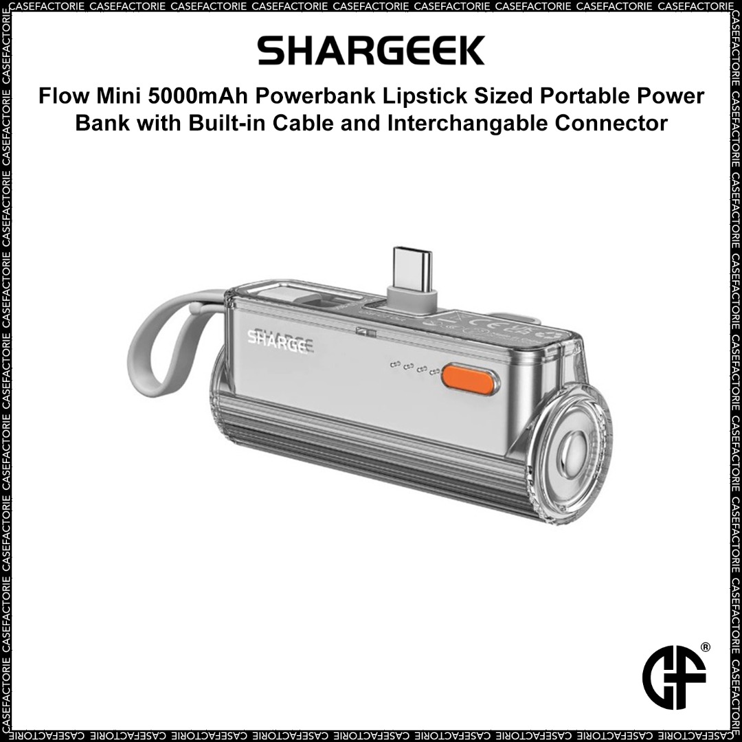 Shargeek Flow Mini 5000mAh Powerbank Lipstick Sized Portable Power Bank ...