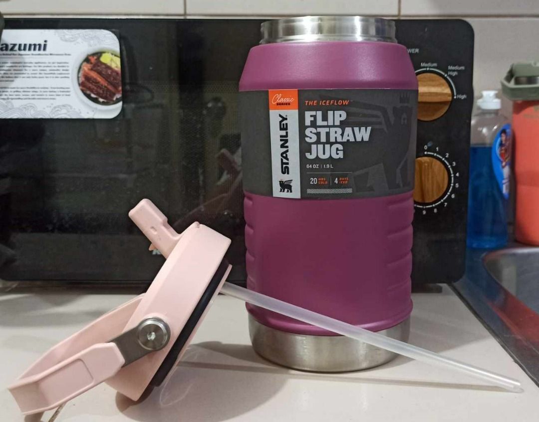 Stanley 64 oz The Iceflow Flip Straw Jug - Raspberry, Food & Drinks ...