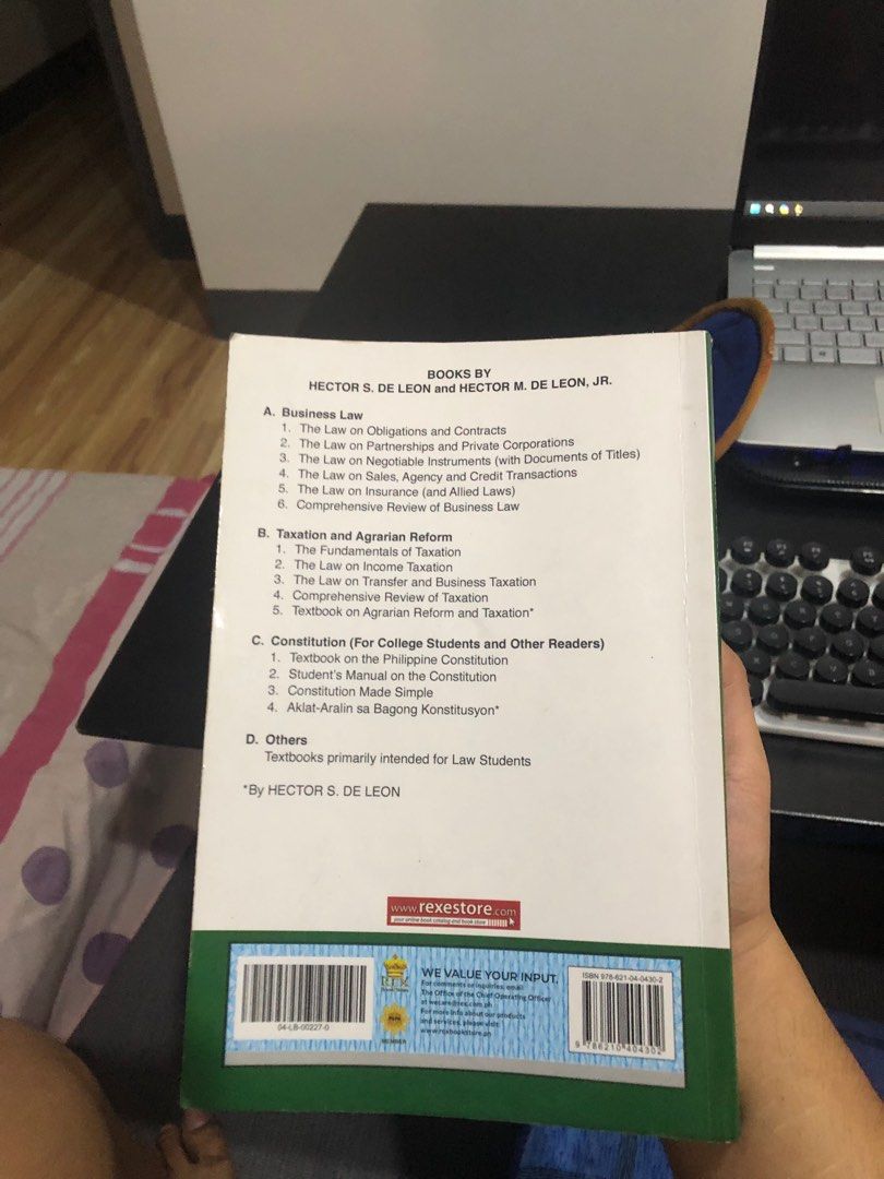 The Law on Obligations and Contracts - Hector S. De Leon, Jr., Hobbies ...
