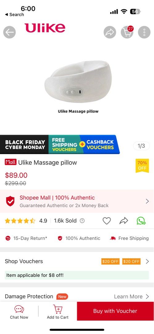 Ulike massage Pillow, Everything Else on Carousell