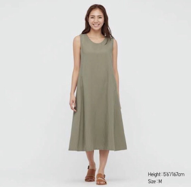 Uniqlo Linen Dress, Women's Fashion, Dresses & Sets, Dresses on Carousell