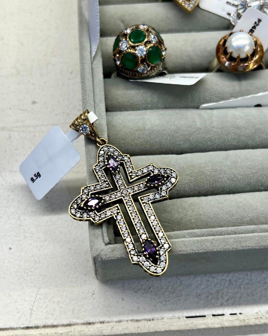 Vintage Turkish Ottoman Cross Pendant, Women's Fashion, Jewelry ...