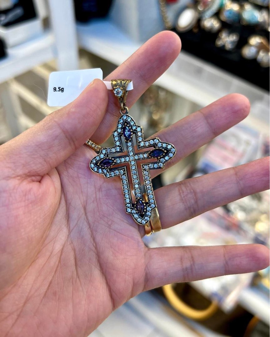 Vintage Turkish Ottoman Cross Pendant, Women's Fashion, Jewelry ...