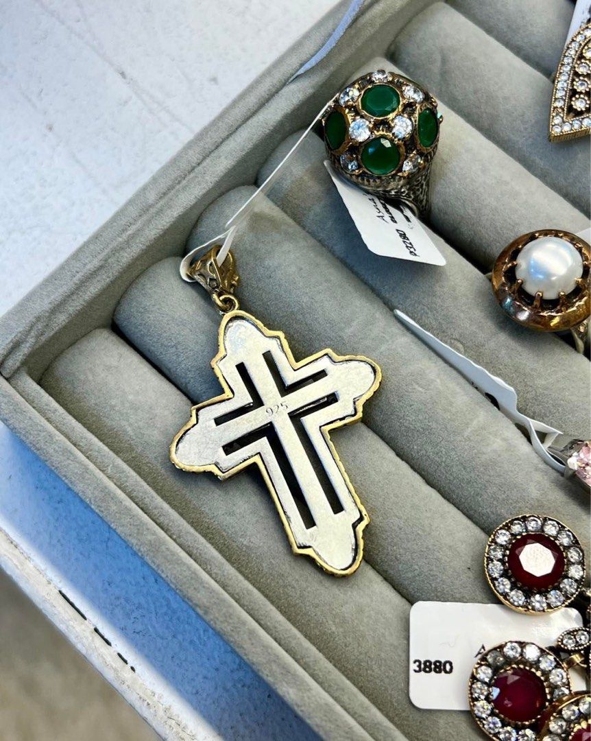 Vintage Turkish Ottoman Cross Pendant, Women's Fashion, Jewelry ...