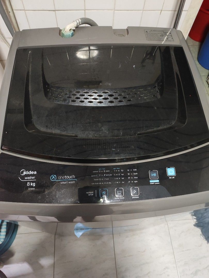 Washing Machine Midea Top Loader MT860S 8KG, TV & Home Appliances ...