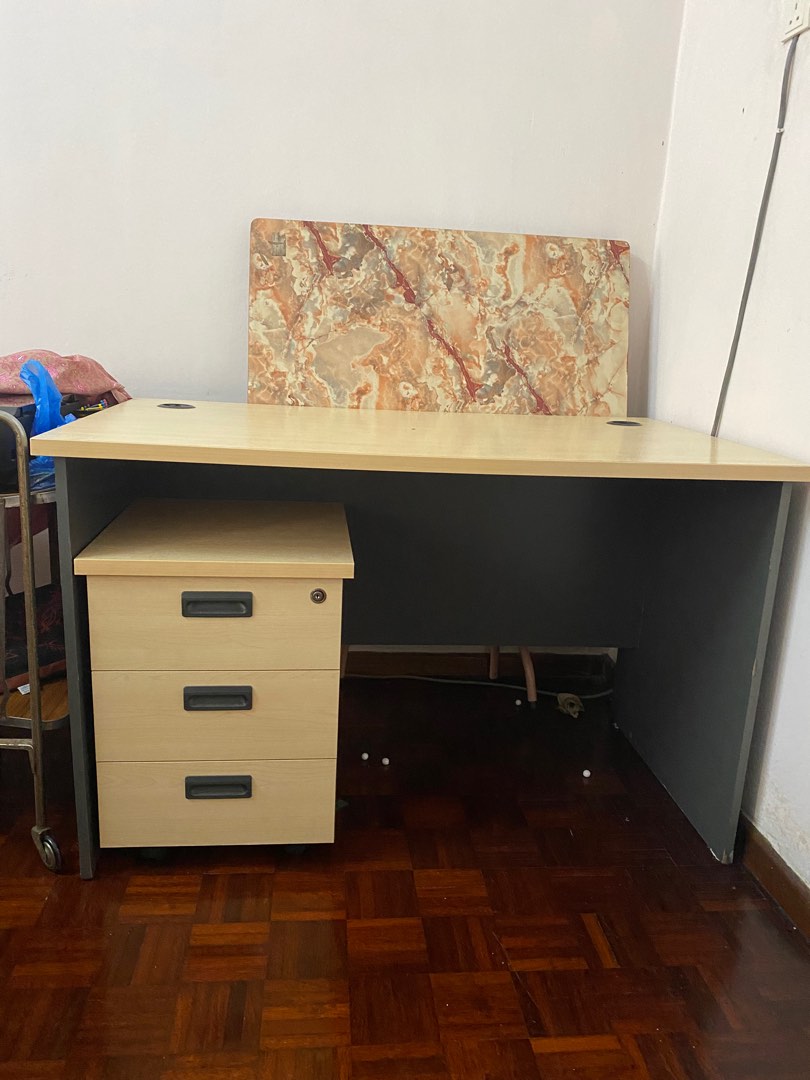 Wooden Laminated Office Table / Desk with 3-tier Drawer, Furniture ...