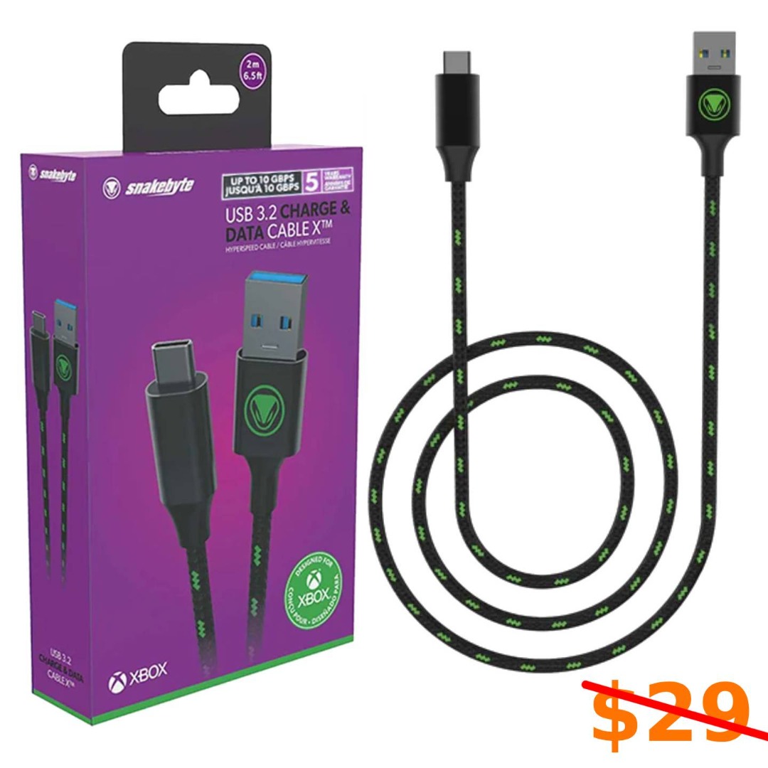 XBox Snakebyte USB 3.2 Charge and Data Cable X (1411169) Brand New ...