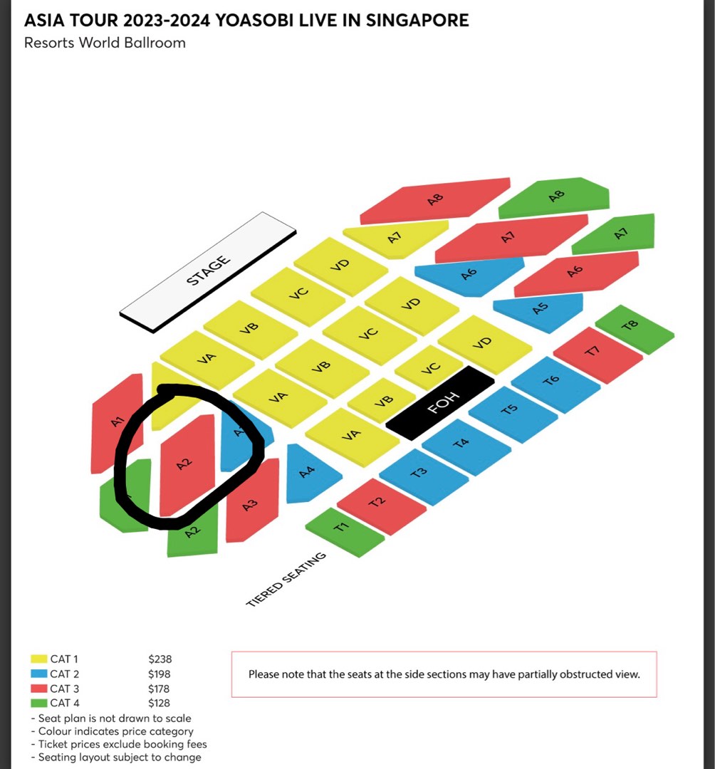YOASOBI CONCERT 2024 CAT 3 X1 Ticket, Tickets & Vouchers, Event Tickets ...