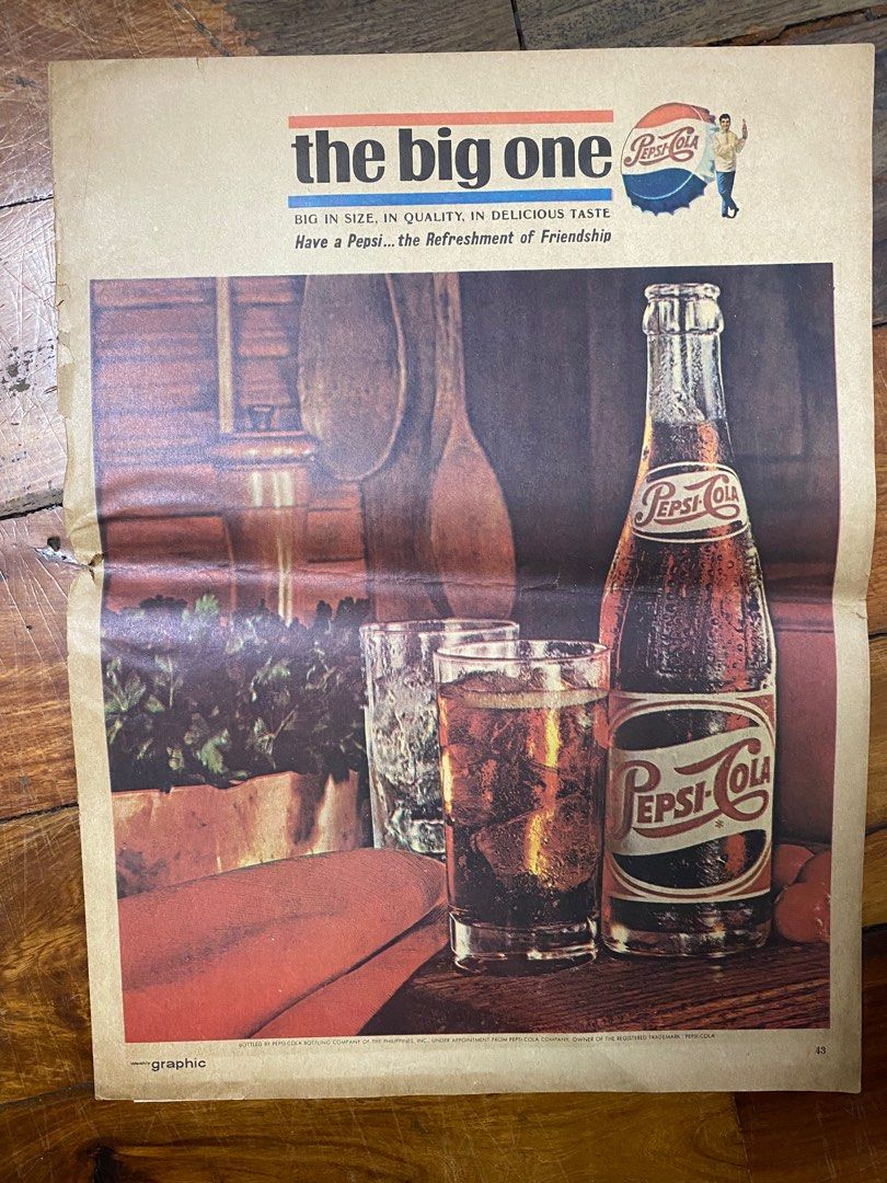 1964 Magazine Ad - the big one Pepsi-Cola commercial ad, Silver Swan ...