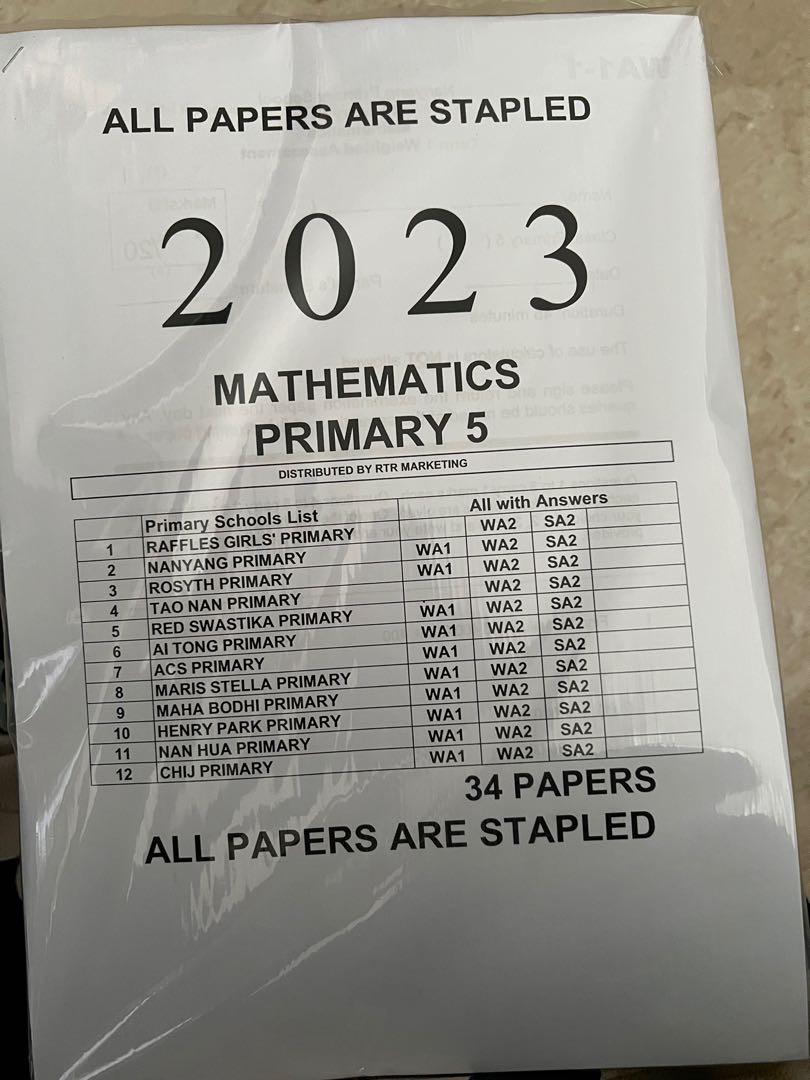 2023 Mathematics P5 School Papers, Hobbies & Toys, Books & Magazines ...