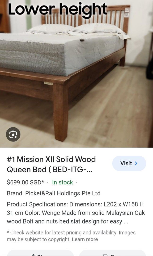 $350 Picket&Rail Solid Oak Woods Queen Bedframe (Almost New) Queen ...