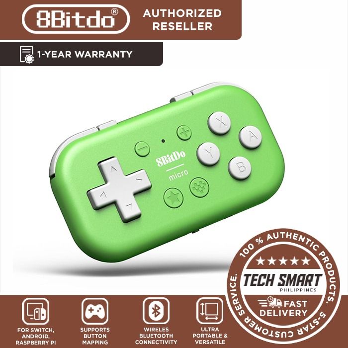 8Bitdo Micro Bluetooth Gamepad Pocket-sized Mini Controller for Switch, Android, and Raspberry ...