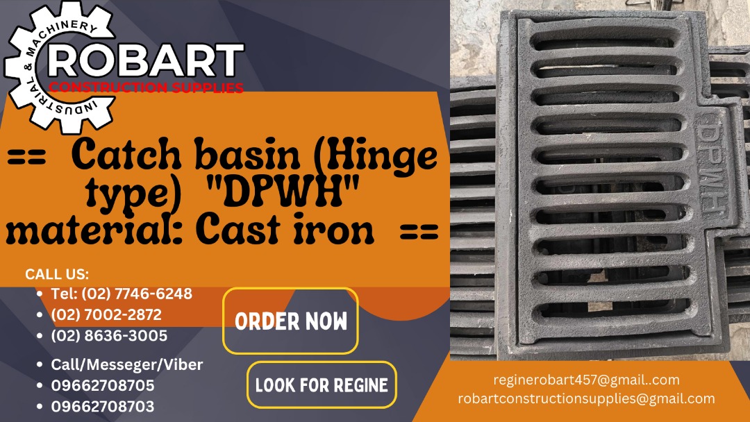 == Catch basin (Hinge type) "DPWH" material: Cast iron ==, Commercial ...