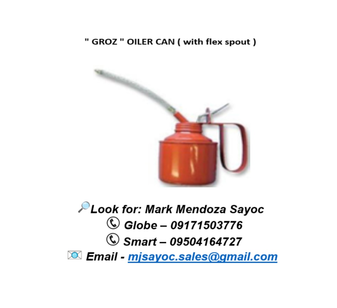 " GROZ " OILER CAN ( with flex spout ), Commercial & Industrial ...