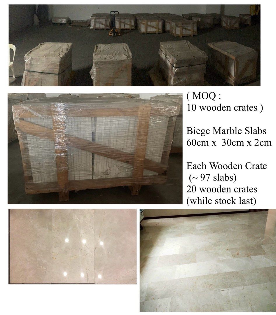 Biege Marble flooring materials 60cm x 30cm x 2cm ( MOQ : 10 wooden ...