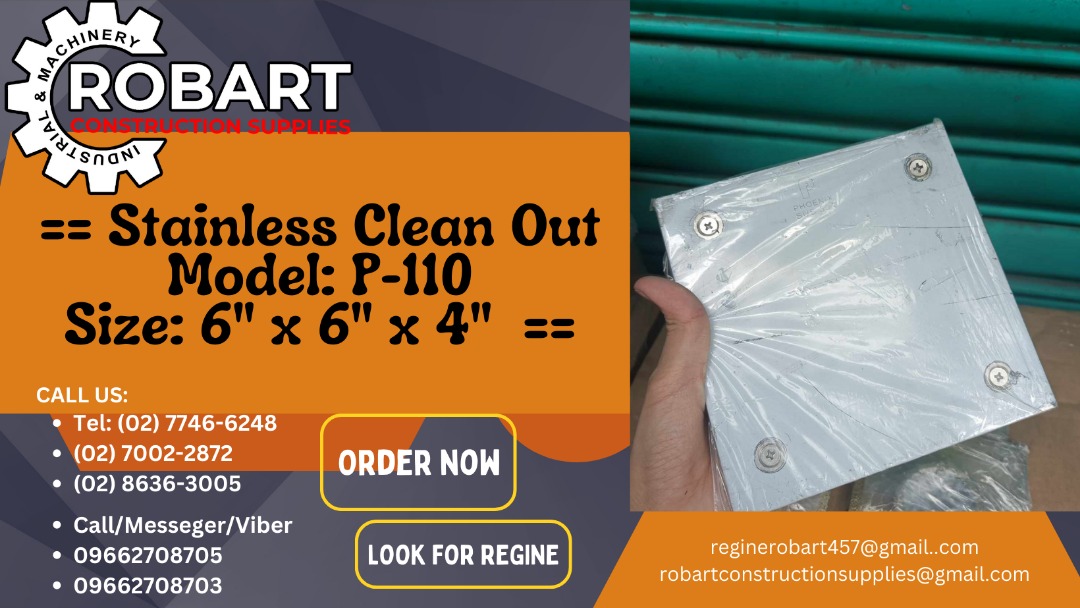 == Stainless Clean Out Model: P-110 Size: 6" x 6" x 4" ==, Commercial ...