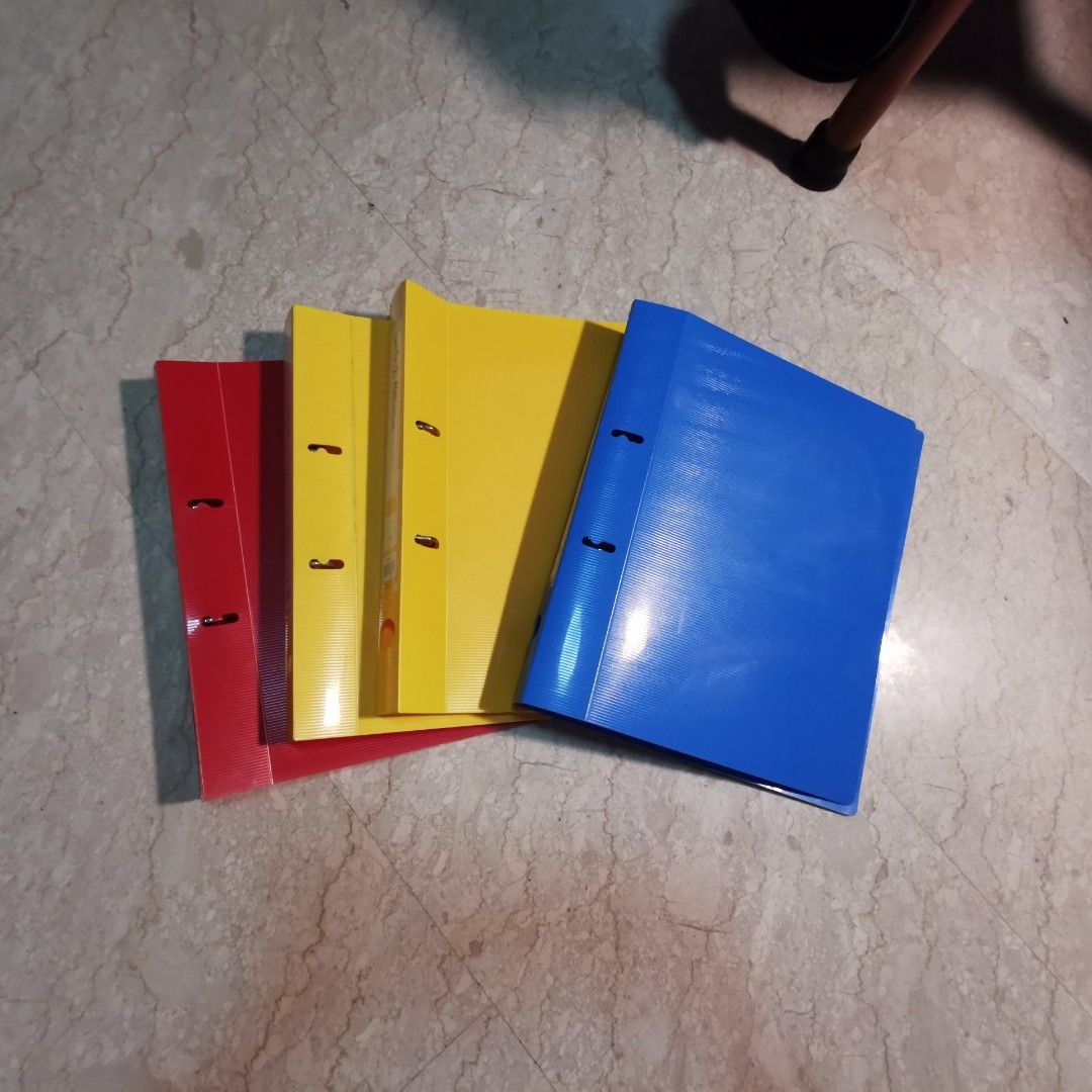 A4 Ring clamp file for school red, yellow and blue, Hobbies & Toys ...