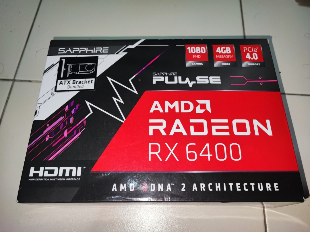 AMD RADEON SAPPHIRE PULSE RX6400 LOW PROFILE SINGLE SLOT GPU, Computers & Tech, Parts ...