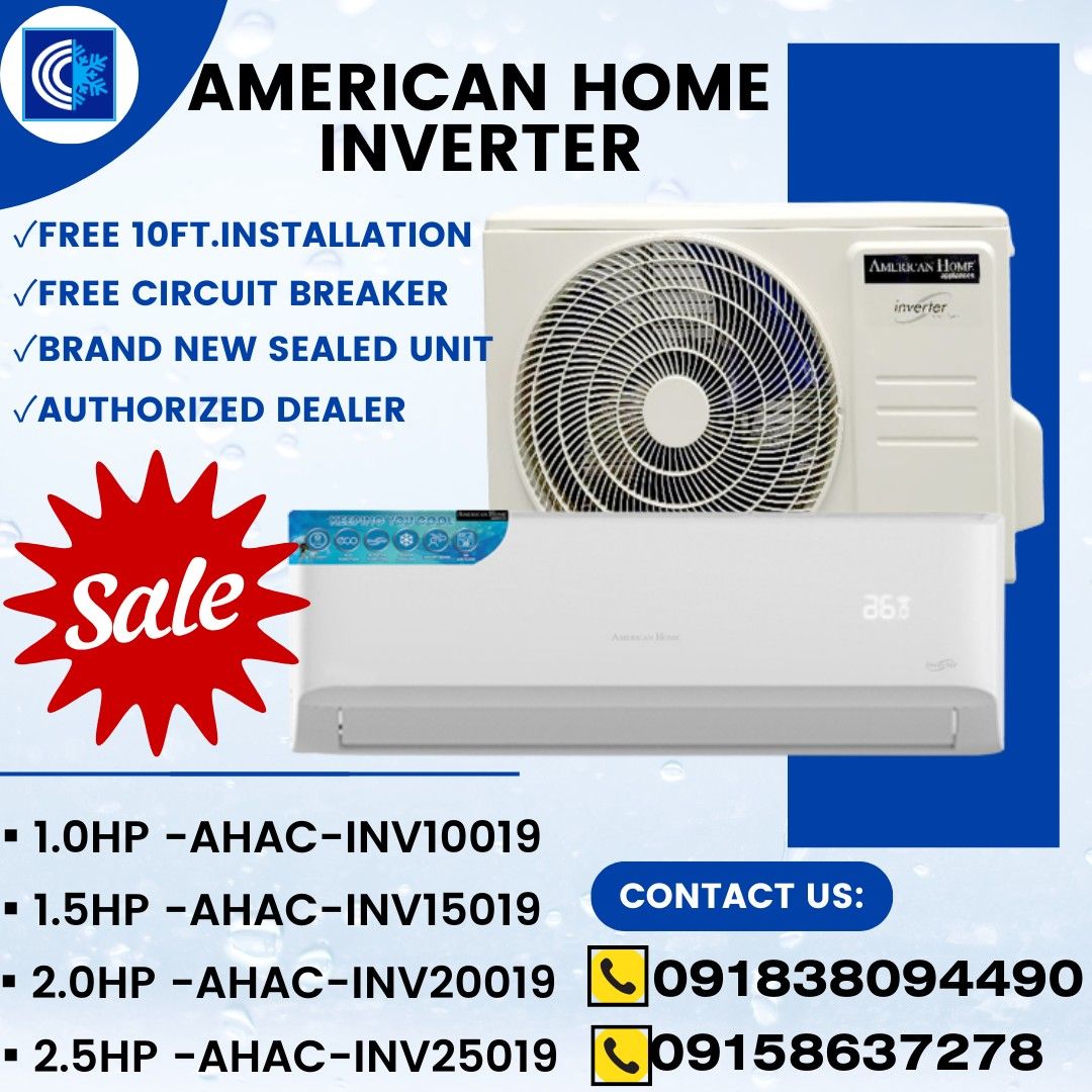 AMERICAN HOME INVERTER SPLIT TYPE AIRCON, TV & Home Appliances, Air ...