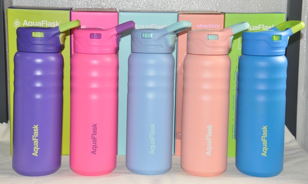 AquaFlask (24oz) Kids Sip Collection Straw Lid Stainless Steel Tumbler ...