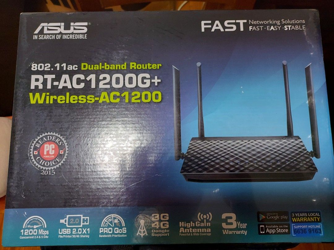 ASUS RT-AC1200G+ Router, Computers & Tech, Parts & Accessories ...
