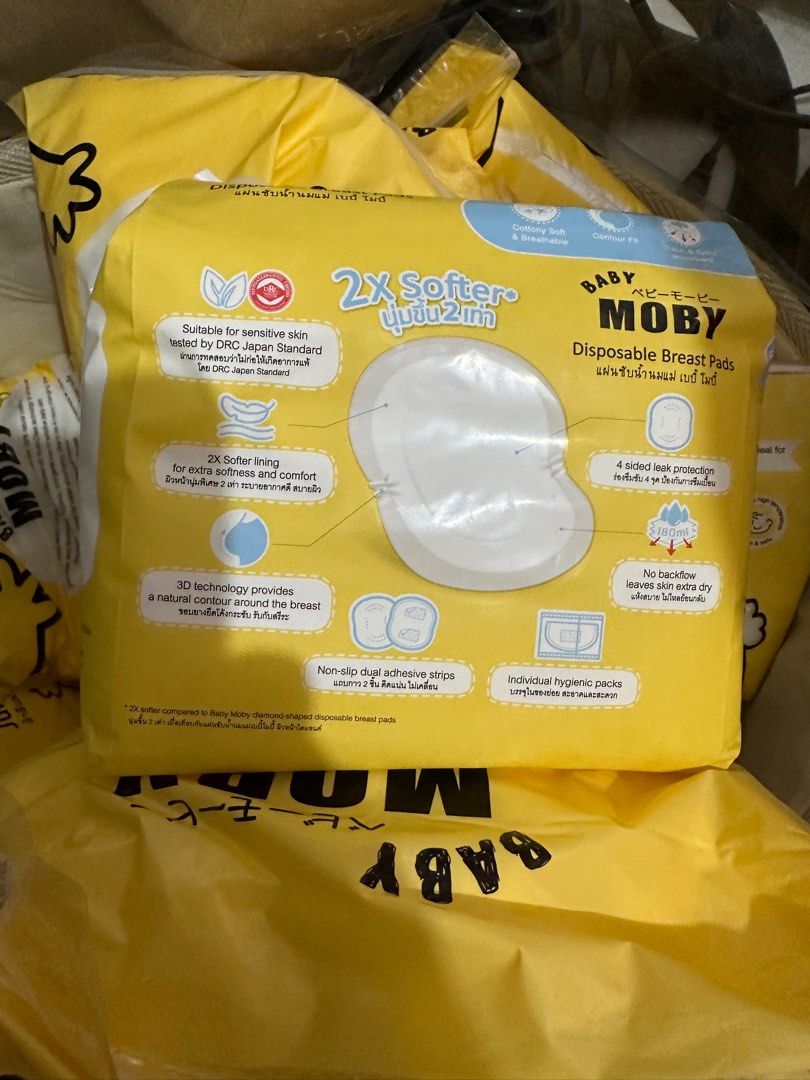 Baby Moby Disposable Breastpads 60pads/pack, Babies & Kids, Maternity ...