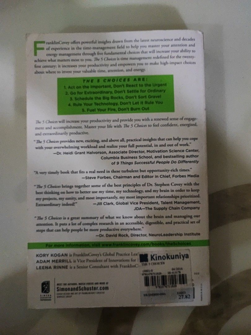 BOOKS: NON-FICTION: The 5 Choices The Path To Extraordinary ...