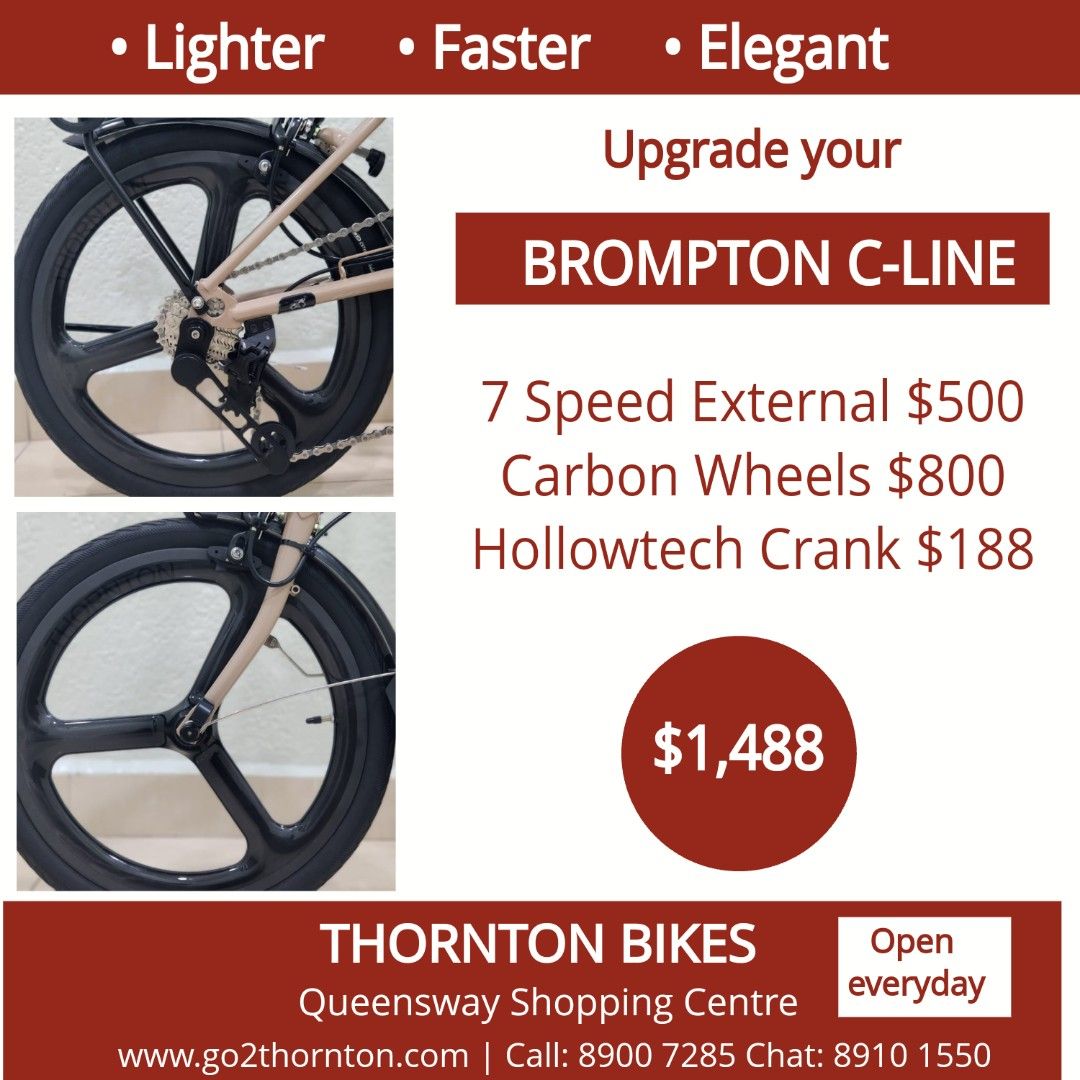 Brompton C-Line upgrade. 7 external speed, carbon sports wheels ... Brompton C-Line upgrade. 7 external speed, carbon sports wheels ...