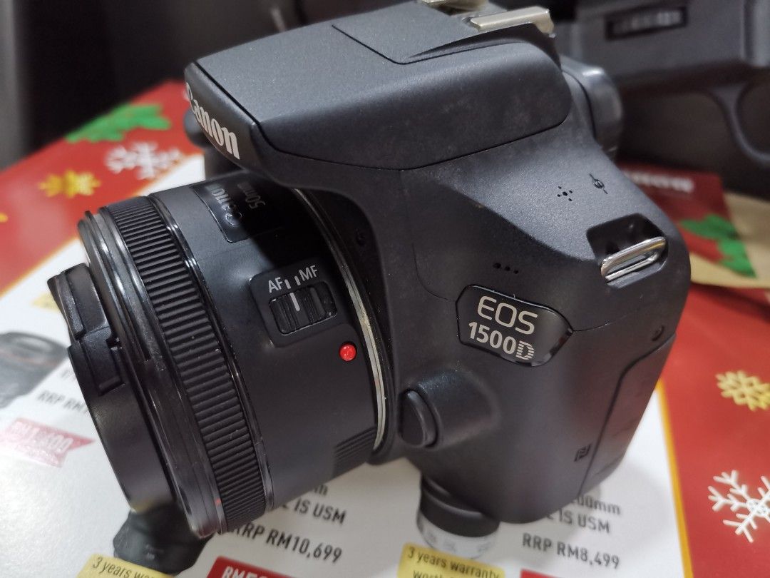 Canon EOS 1500D with EF 50mm F1.8 STM, Photography, Cameras on Carousell