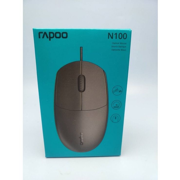 雷柏 Rapoo N100 黑 有線光學滑鼠, 電腦及科技產品, 電腦周邊產品, 電腦滑鼠及相關產品在旋轉拍賣