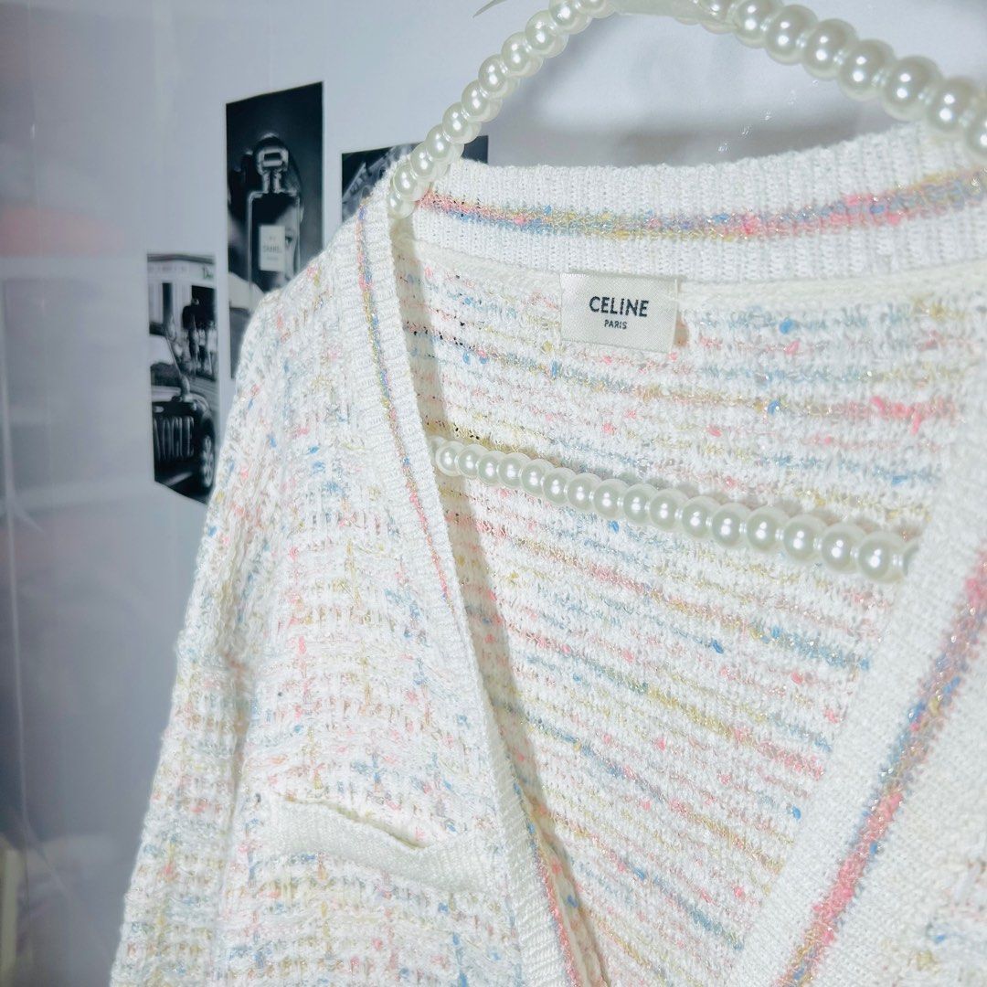 Celine tweed jacket, Luxury, Apparel on Carousell