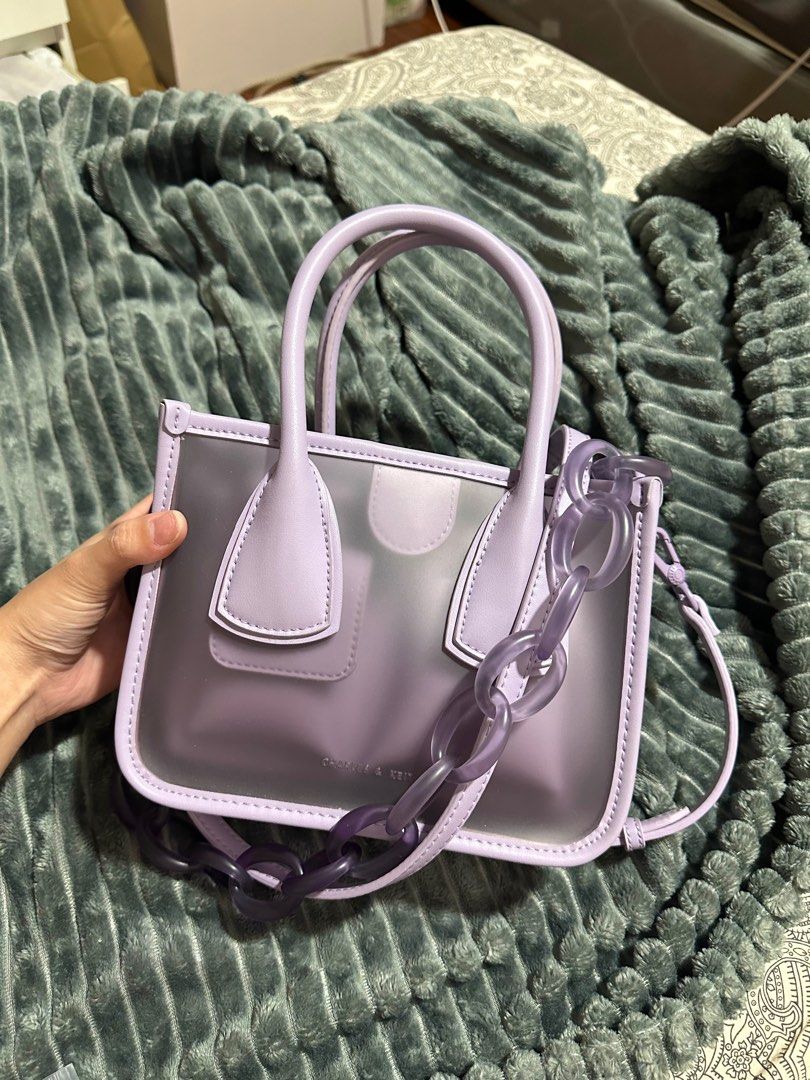Charles & Keith PVC See Through Bag (Lilac / Puple), Women's Fashion ...