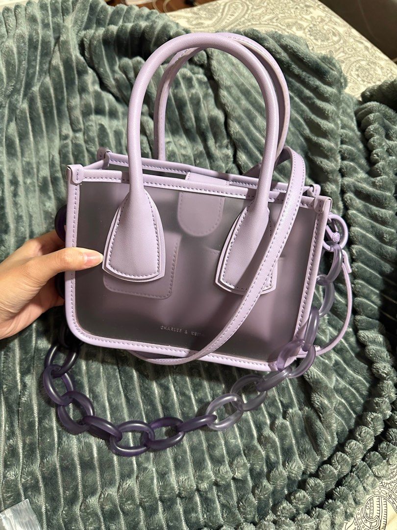 Charles & Keith PVC See Through Bag (Lilac / Puple), Women's Fashion ...
