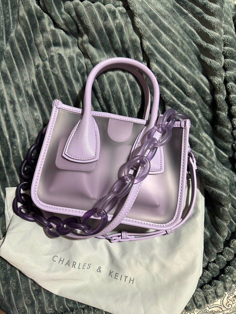 Charles & Keith PVC See Through Bag (Lilac / Puple), Women's Fashion ...