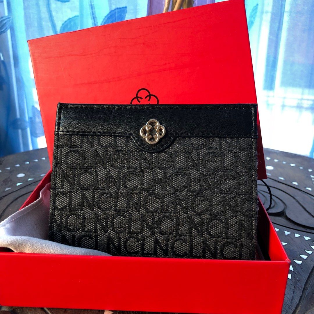 CLN thara woven black bi fold wallet, Luxury, Bags & Wallets on Carousell