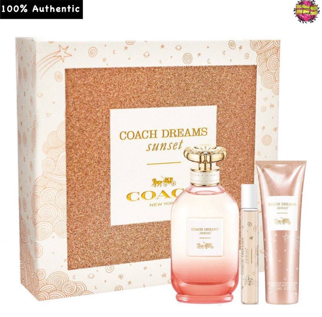 Coach Dreams Sunset EDP 3PCS Gift Set ( 90ml Spray + 7.5ml Spray ...