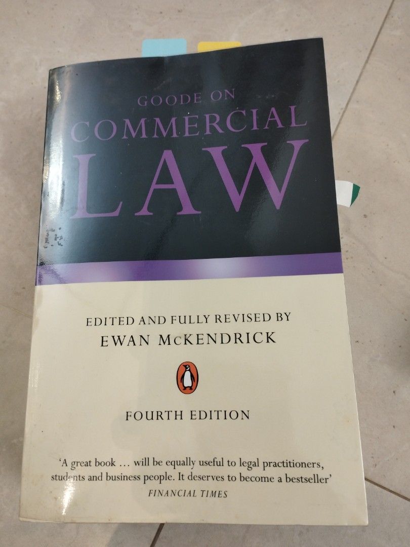 commercial law edited and revised by ewan mc kendrick 4th edition, 興趣及遊戲, 書本 & 文具, 教科書 - Carousell