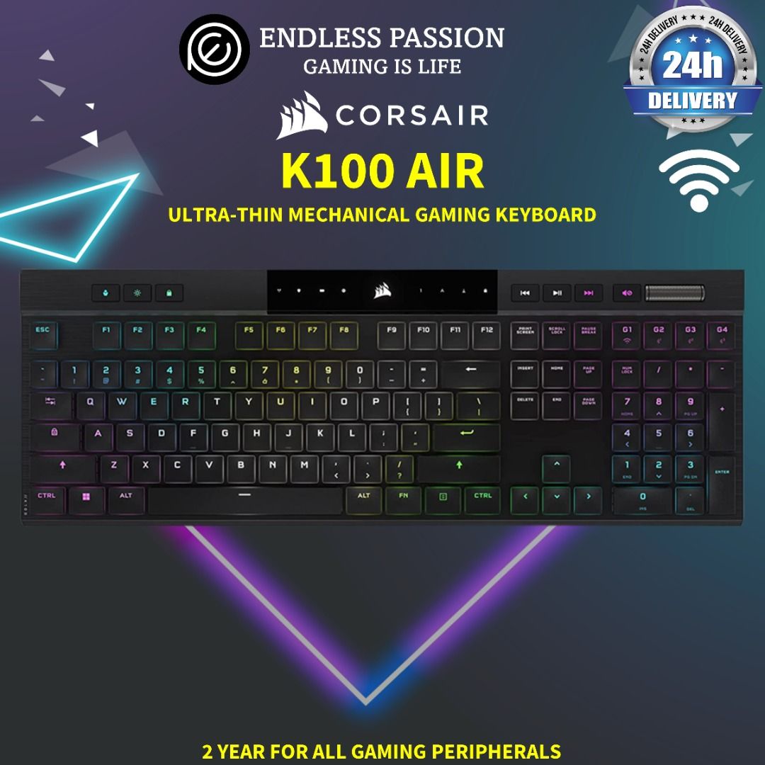 Corsair K100 AIR Wireless RGB Mechanical Gaming Keyboard, Computers ...